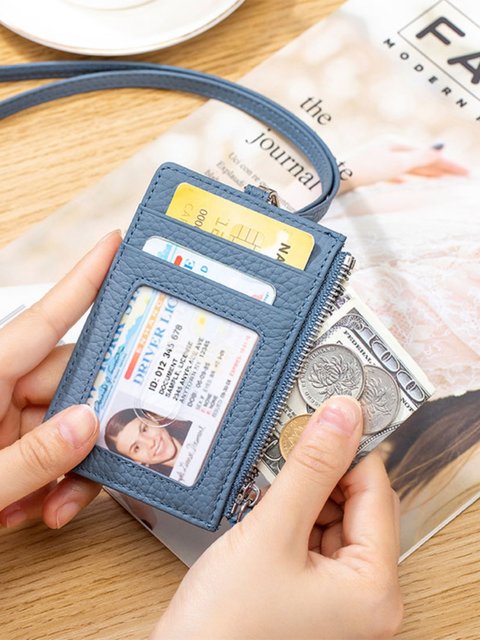 New Versatile Id Card Holder, Genuine Leather, Japanese Style, Easy ...