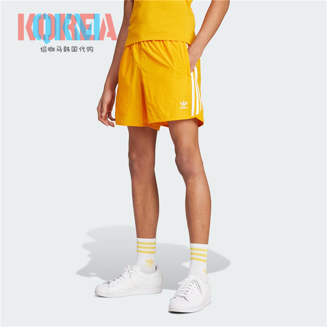 Adidas Adidas clover men's retro elastic band casual sports shorts ...