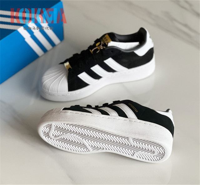 Adidas Adidas clover SuperStarXLG men's and women's shell toe thick ...