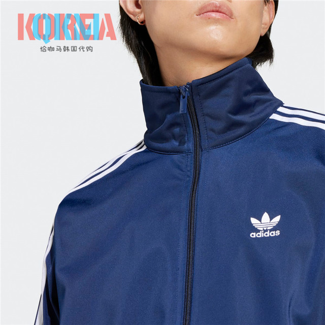 Adidas Adidas clover men's and women's navy blue American retro casual ...