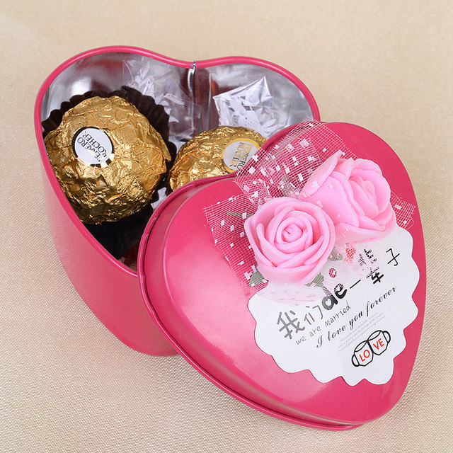 Ferrero heart-shaped tinplate candy box chocolate gift box with 2 ...