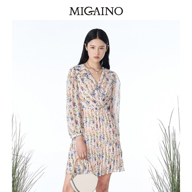 Migaino Manyano printed dress for women 2023 spring new style small ...
