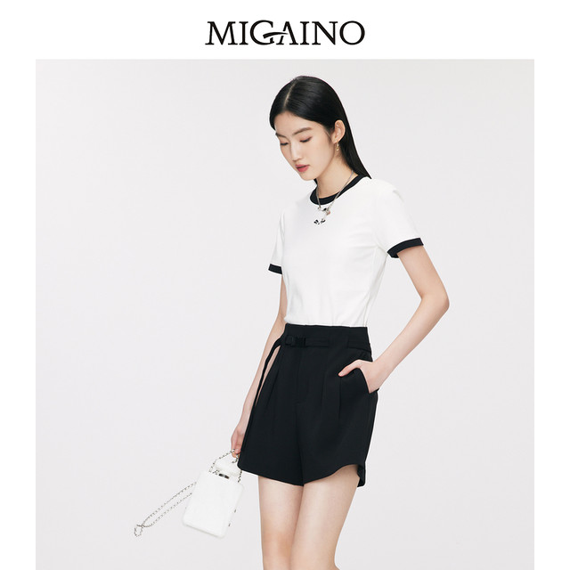 Migaino Manyano T-shirt Women's 2024 Summer New Casual Simple Print ...