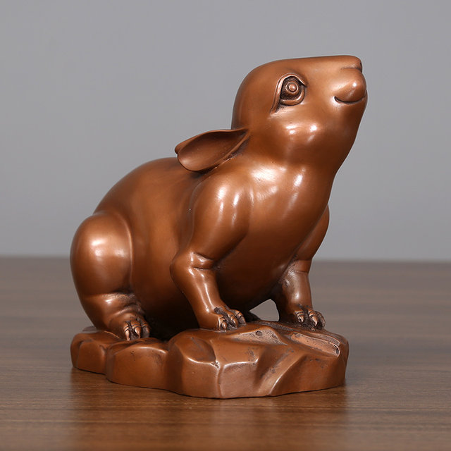 Copper Rabbit Ornaments Zodiac Rabbit Cute Rabbit Home Living Room ...
