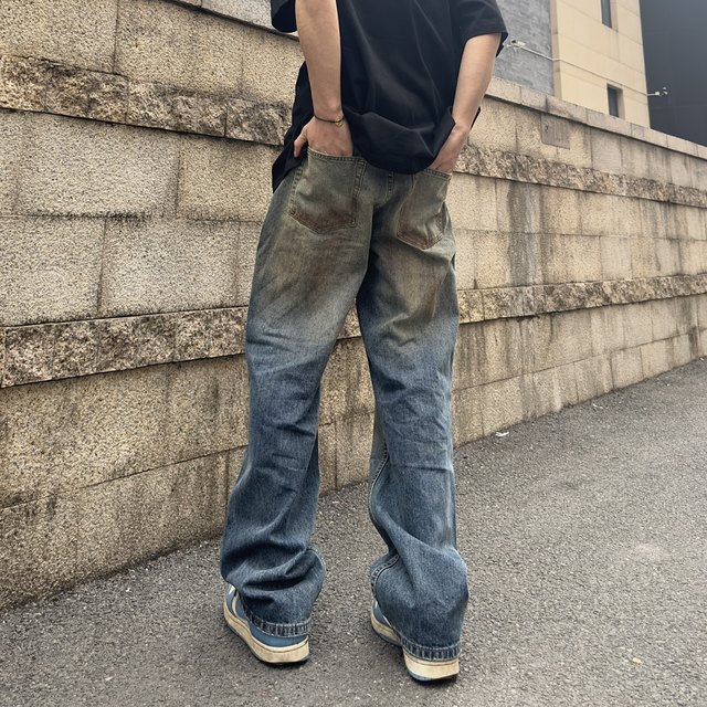 scs wants to write about American high street yellow mud-dyed ripped ...