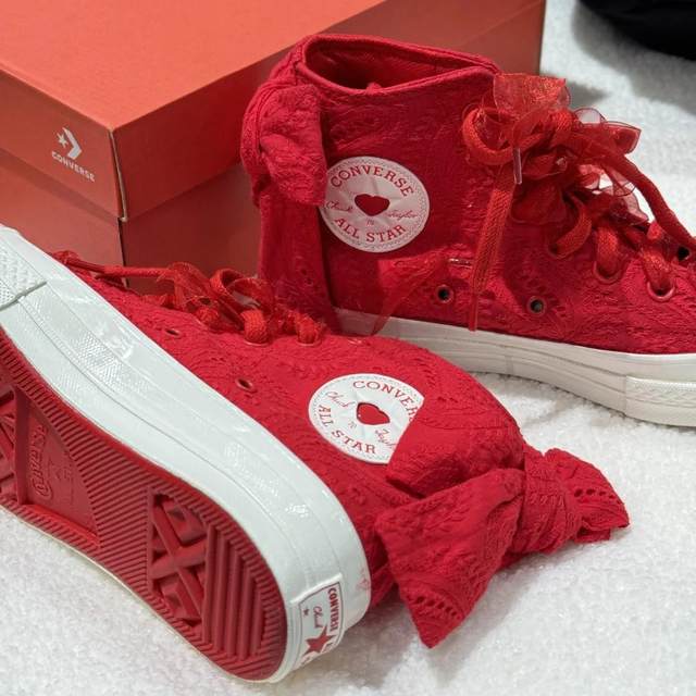 CONVERSE Converse 1970S New Year red love bow decorated princess style ...