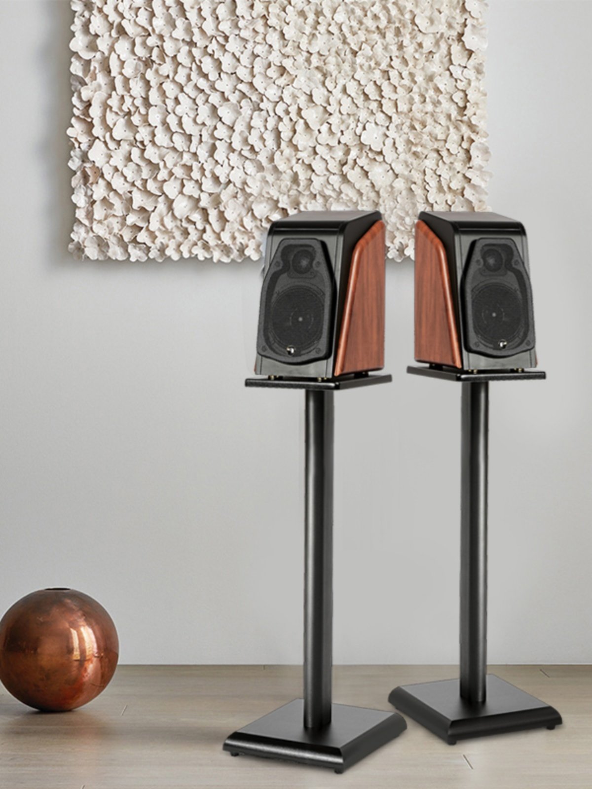 Danlemaker E100 Speaker Stands - Metal Wood Tripod Rack for 4-10 Speakers