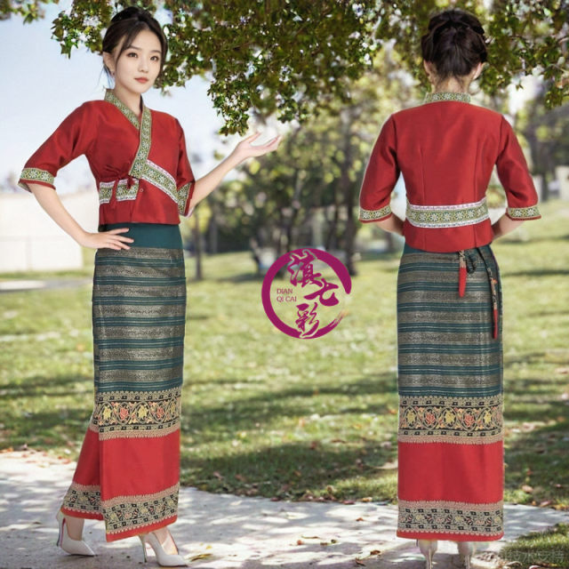 Xishuangbanna embroidered Dai women's traditional Dai clothing tops and ...