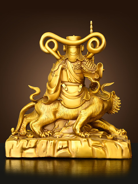 Pure brass Zhao Gongming ornaments Wu Wealth God Zhao Gongming statue ...