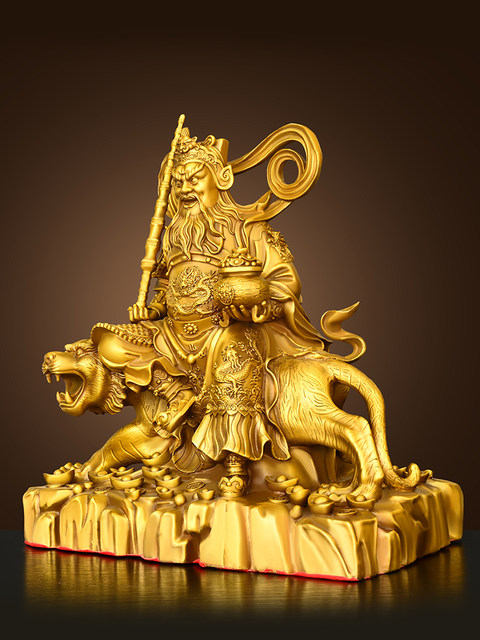 Pure brass Zhao Gongming ornaments Wu Wealth God Zhao Gongming statue ...
