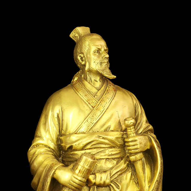 Brass Sun Tzu Statue Ornament Soldier Holy Military Strategist Sun Wuzi ...