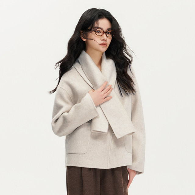 Jessyline white double-sided woolen coat women's spring and autumn new ...