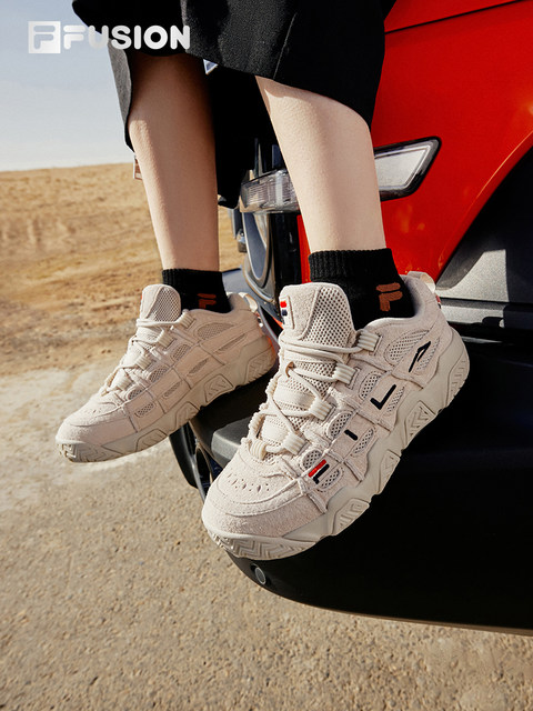 FILA FUSION Fila Bread Shoes丨Couple Dad Shoes Thick Sole Women's Shoes ...