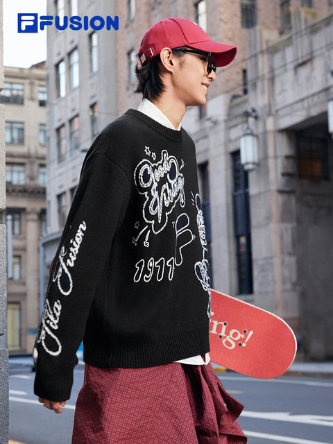 FILA FUSION Fila trendy brand New Year's couple knitted sweater 2025 ...