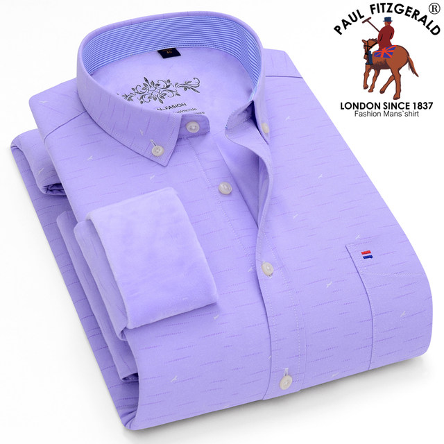 Paul warm shirt men plus velvet thickened winter long -sleeved shirt ...