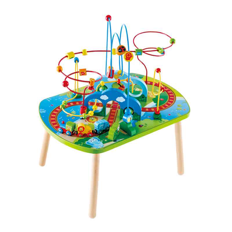 Hape Train Shuttle Track Game Table - Wooden Educational Toy
