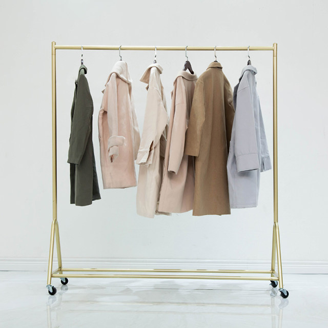 Golden clothing store hanger display racks, stalls underground children ...