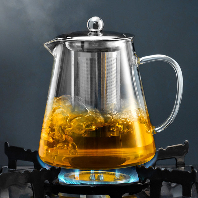 Glass teapot Household large -capacity filter tea pot heat -resistant ...
