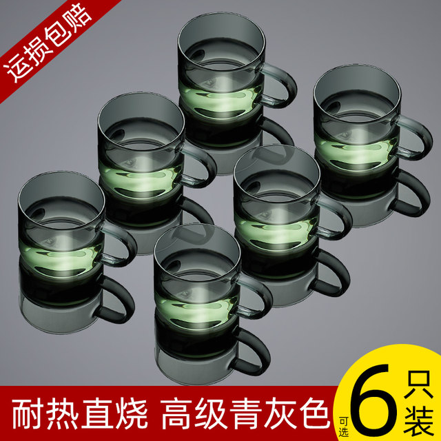 Tea cup thickened glass cup cup, heat -resistant kung fu tea set ...