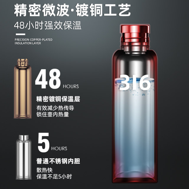 316 stainless steel thermos cup large capacity water cup men's all ...