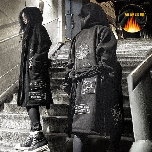 Autumn and winter mid -length British style thickened high -sensing ...