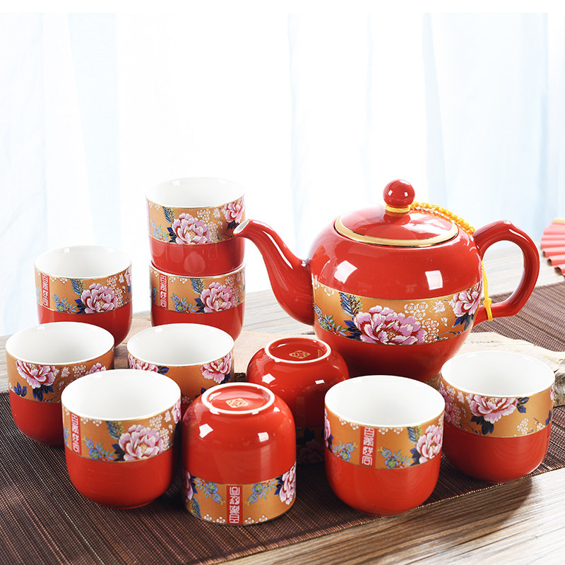 Set de Té de Cerámica Aea China - Caja de Regalo Nupcial Roja