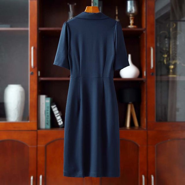 Commuting professional suit OL style half-open collar short-sleeved ...