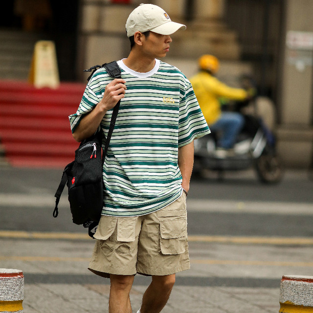 DKSTORE homemade casual large pocket workwear short men's summer new ...