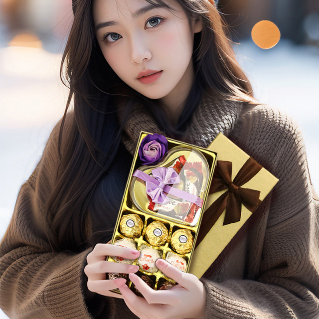Ferrero chocolate gift box Dove creative heart-shaped snacks three ...