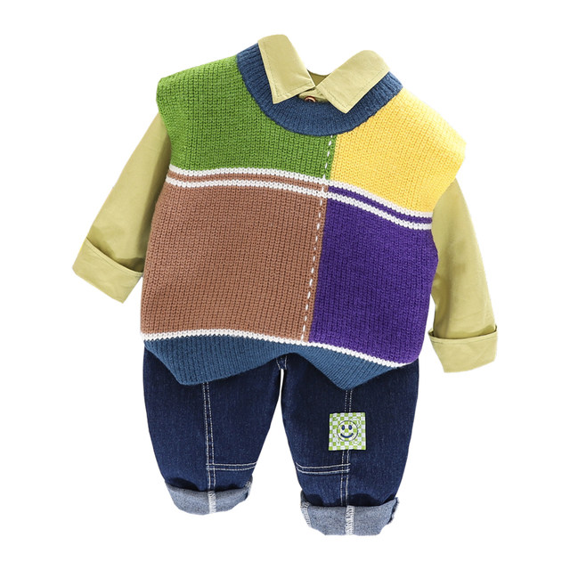 Boys sweater three-piece suit handsome fashionable children's clothes ...