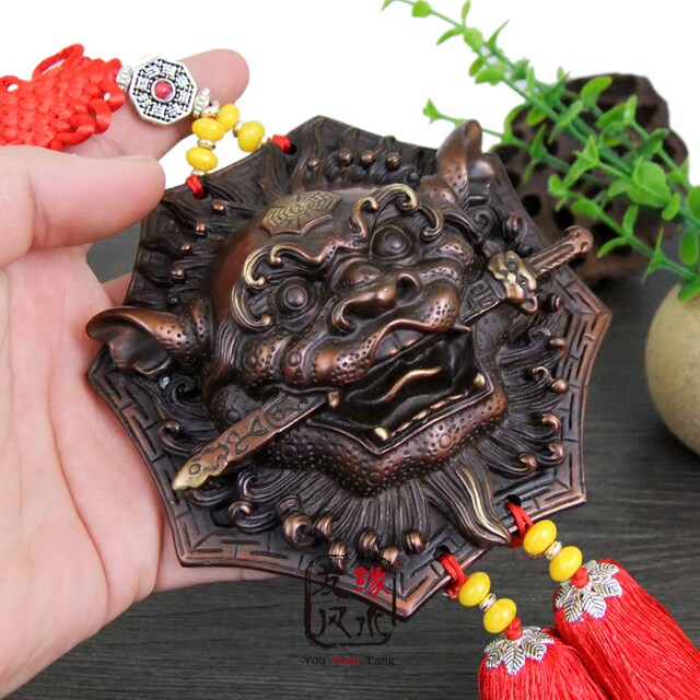Taiwan Xiangshi Copper Beast Head Gossip Lion Biting Sword Yazi Brand ...