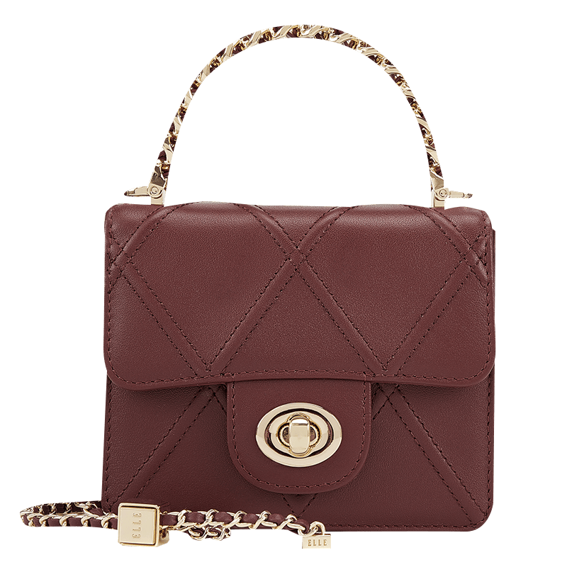 ELLE women's bag new first-layer cowhide chain small square bag Ancora ...