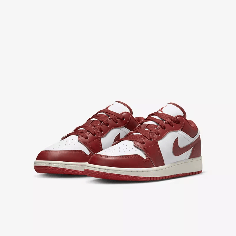 NikeAir Jordan1LowGSAJ1 White and Red Low Top Retro Basketball Shoes ...