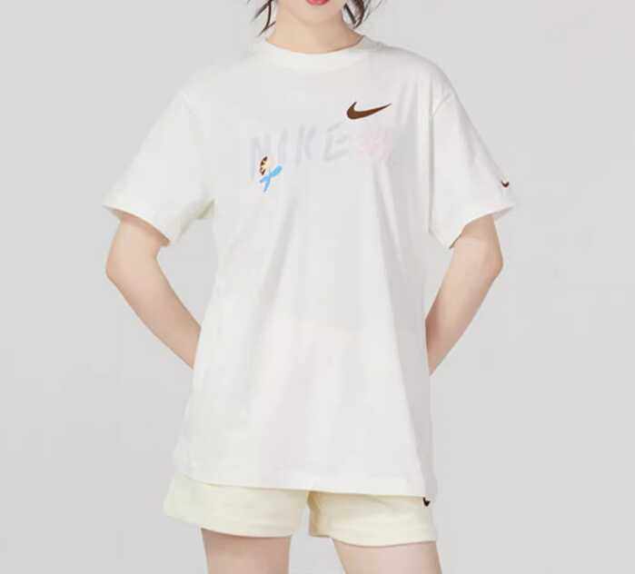 Nike women's breathable sports casual short-sleeved cotton knitted ...