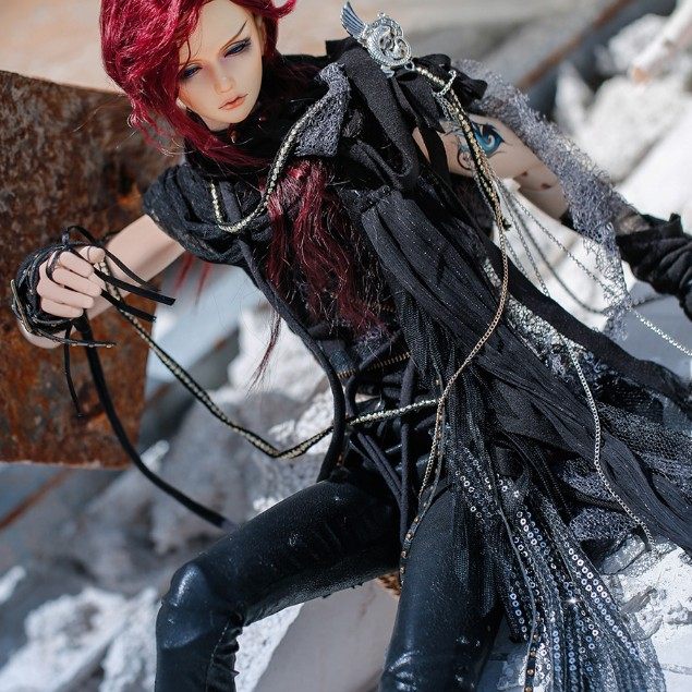 Bjd/sd doll clothes uncle dk motorcycle clothing punk style T -shirt ...