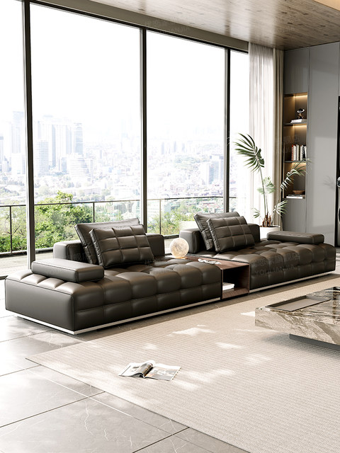 Guofu Lawrence Sofa Modern Villa Living Room Leather Sofa High-end 2025 New Sofa Large Living Room
