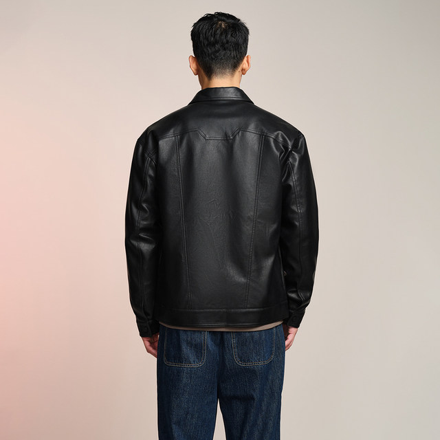 HLA/Hailan House POWERYOUNG lapel PU leather jacket 24 autumn and ...
