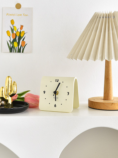 ins cream style clock ornaments living room bedroom clock desktop ...