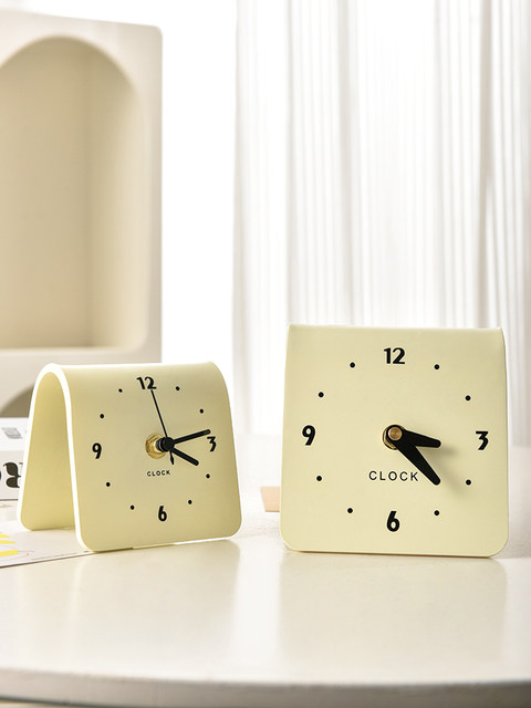 ins cream style clock ornaments living room bedroom clock desktop ...