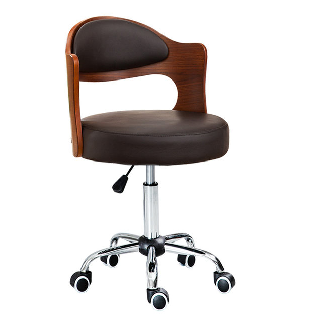 Simple small computer chair, fashionable household solid wood lift back ...