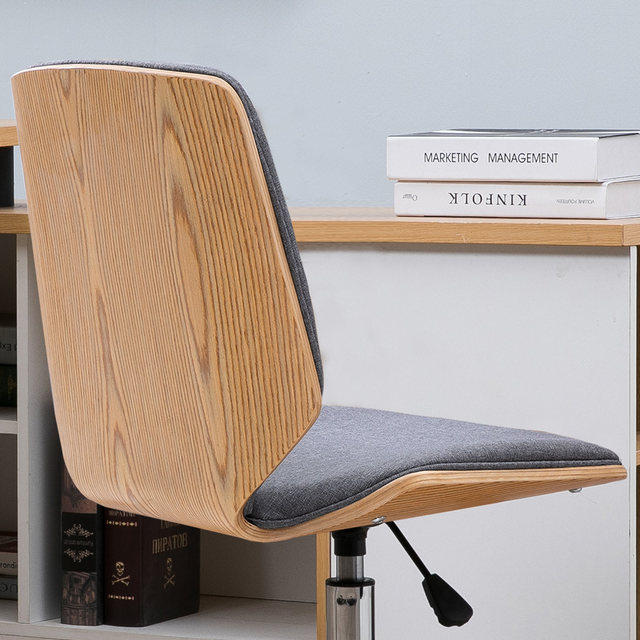 Modern household lift computer chair, simple solid wood study backrest ...