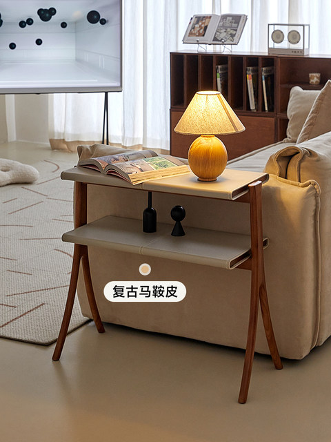 Small Antique-Style Double-Layer Side Table for Home Use, Living Room ...