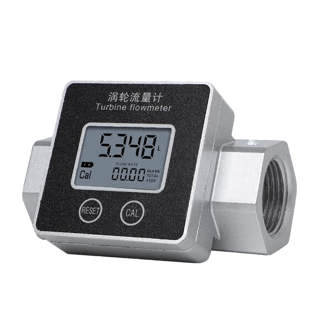 Turbine flow meter stainless steel waterproof diesel gasoline water chemical methanol liquid ...