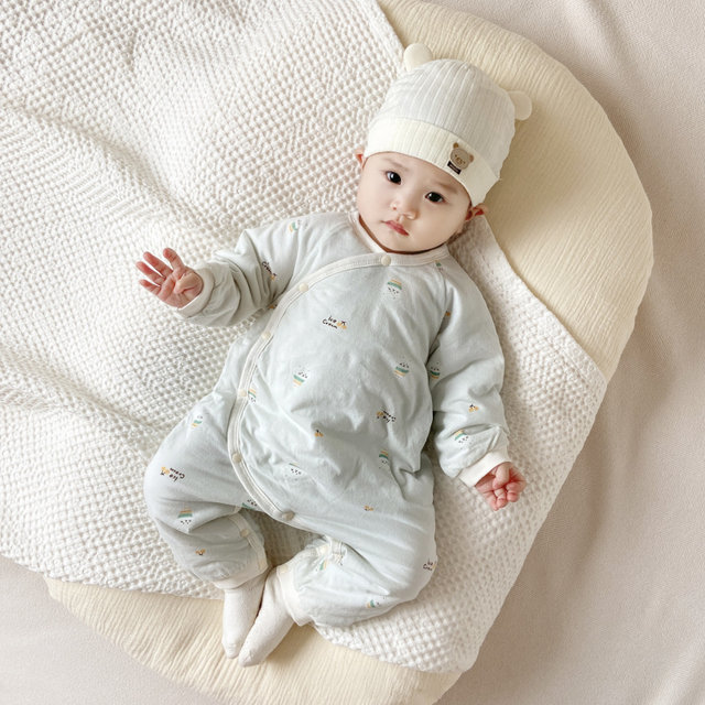 Baby spring and autumn clothes, newborn pure cotton belly protection ...