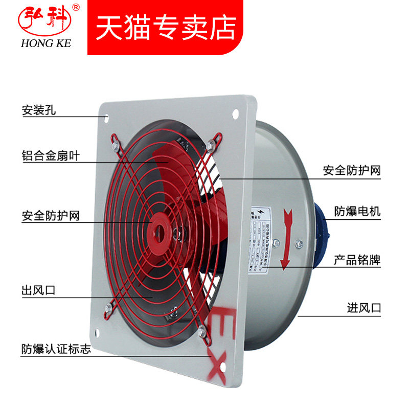 Explosion-Proof Axial Flow Fan BFAG-300/400 Industrial Exhaust Fan 380V 220V Powerful Fan Square ...