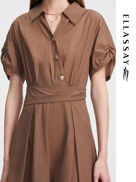 Ellassay Autumn and Winter New Style Diagonal Placket French Shirt ...