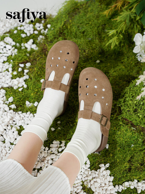 Safiya/Sofiya 2025 spring retro soft sole versatile casual single shoes ...
