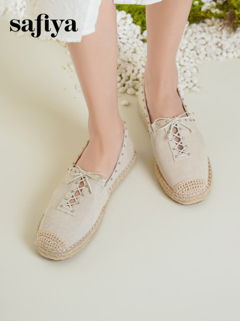 Safiya 2025 casual braided breathable flat shoes versatile lazy ...