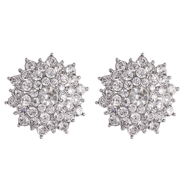 2024 Winter New Style Earrings Style Versatile Rhinestone Flower ...