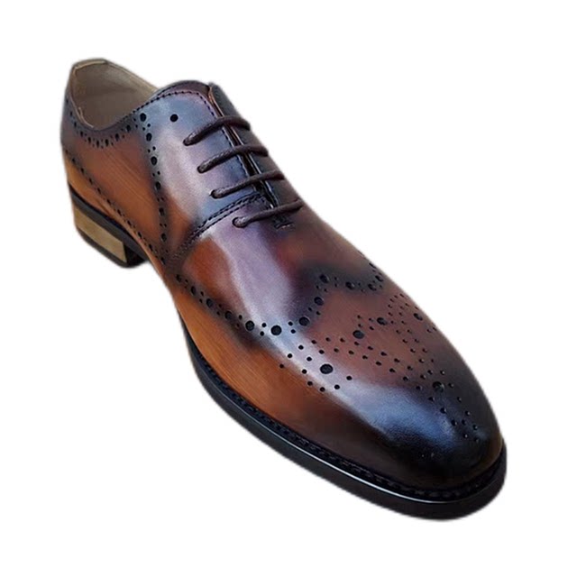 High-quality cowhide foreign trade shoes autumn breathable lace-up ...